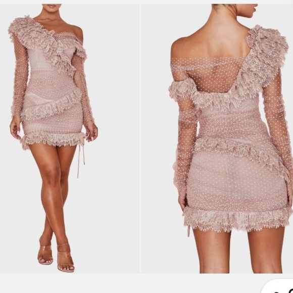 Sorrel Tulle Asymmetric Mini Dress
